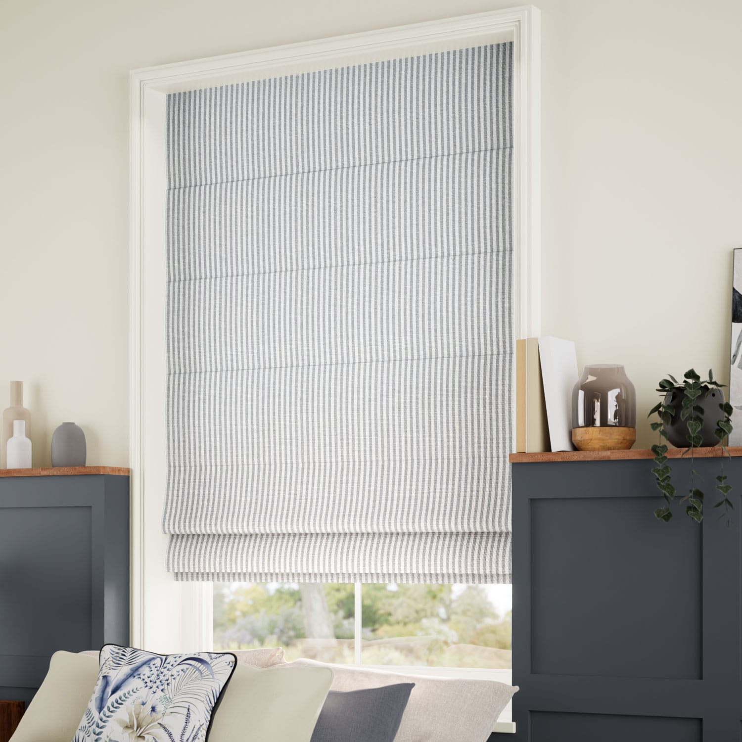Ella Stripe Storm Roman Blind