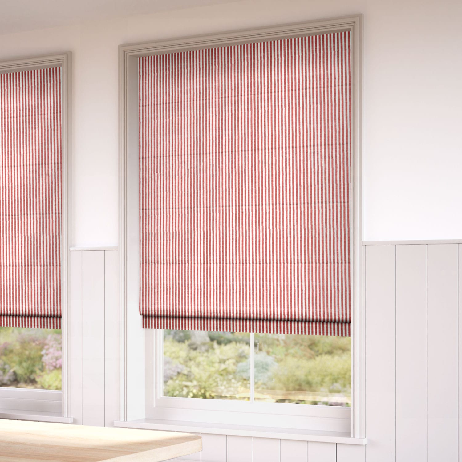 Ella Stripe Strawberry Roman Blind