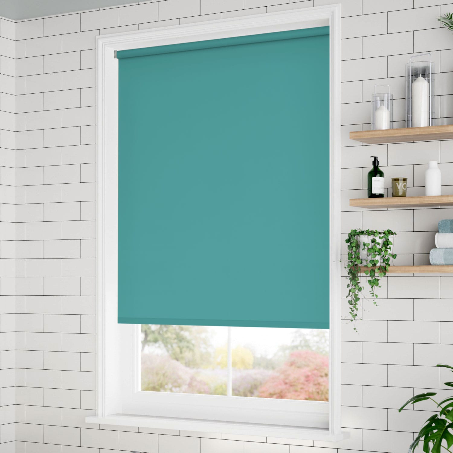 Florence Blackout Turquoise Roller Blind