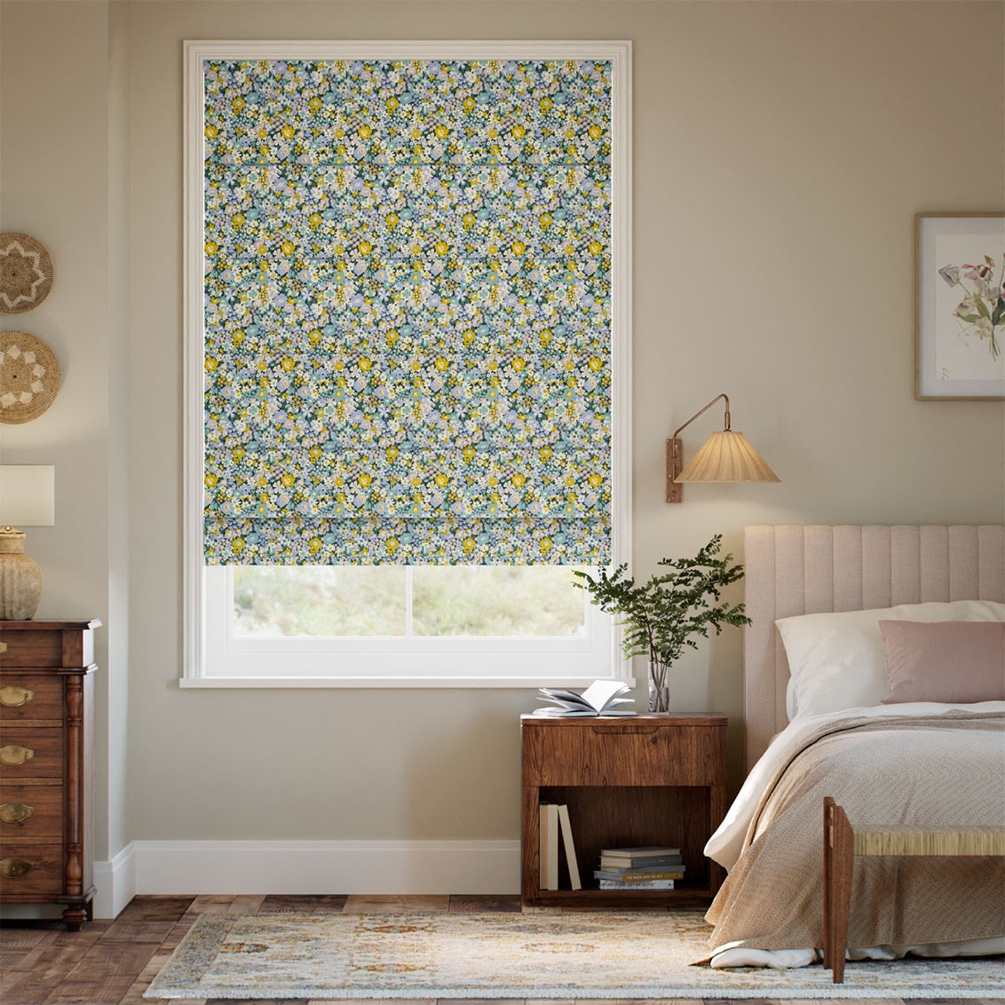 Frances Bloom Ochre Roman Blind