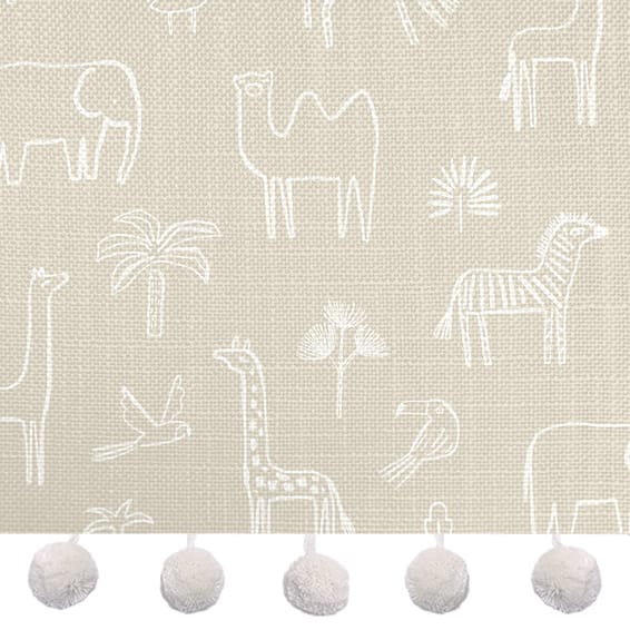 Funky Jungle Mini Pebble & Chalk Trimmed Roman Blind