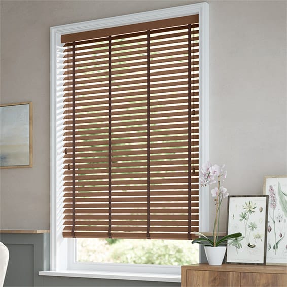 Rich Walnut & Antique Walnut Wooden Blind - 50mm Slat