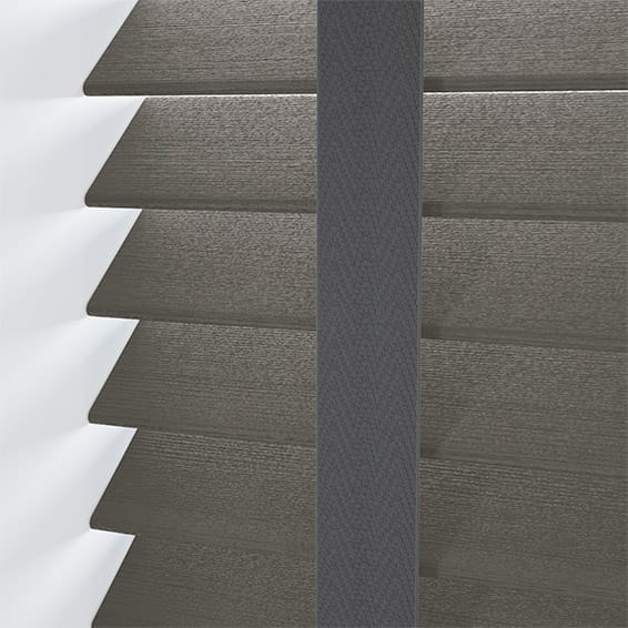 Graphite Grain & Anthracite Faux Wood Blind - 50mm Slat