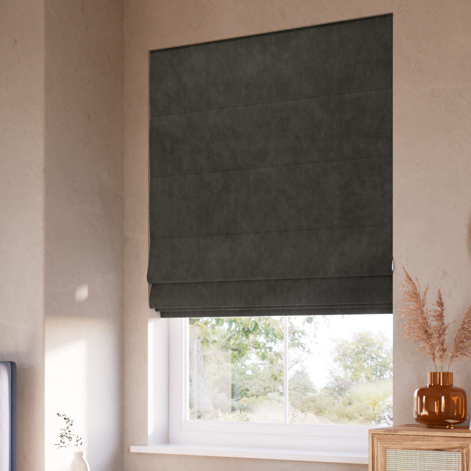 Hackney Velvet Falcon Roman Blind
