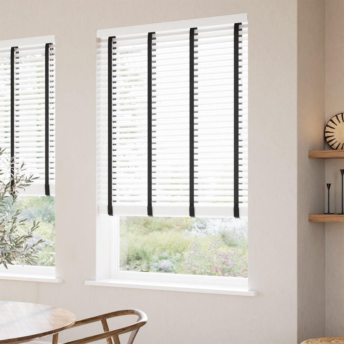 Ice White & Jet Faux Wood Blind | Blinds 2go