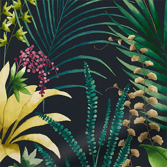 Inky Botanical Midnight Curtains