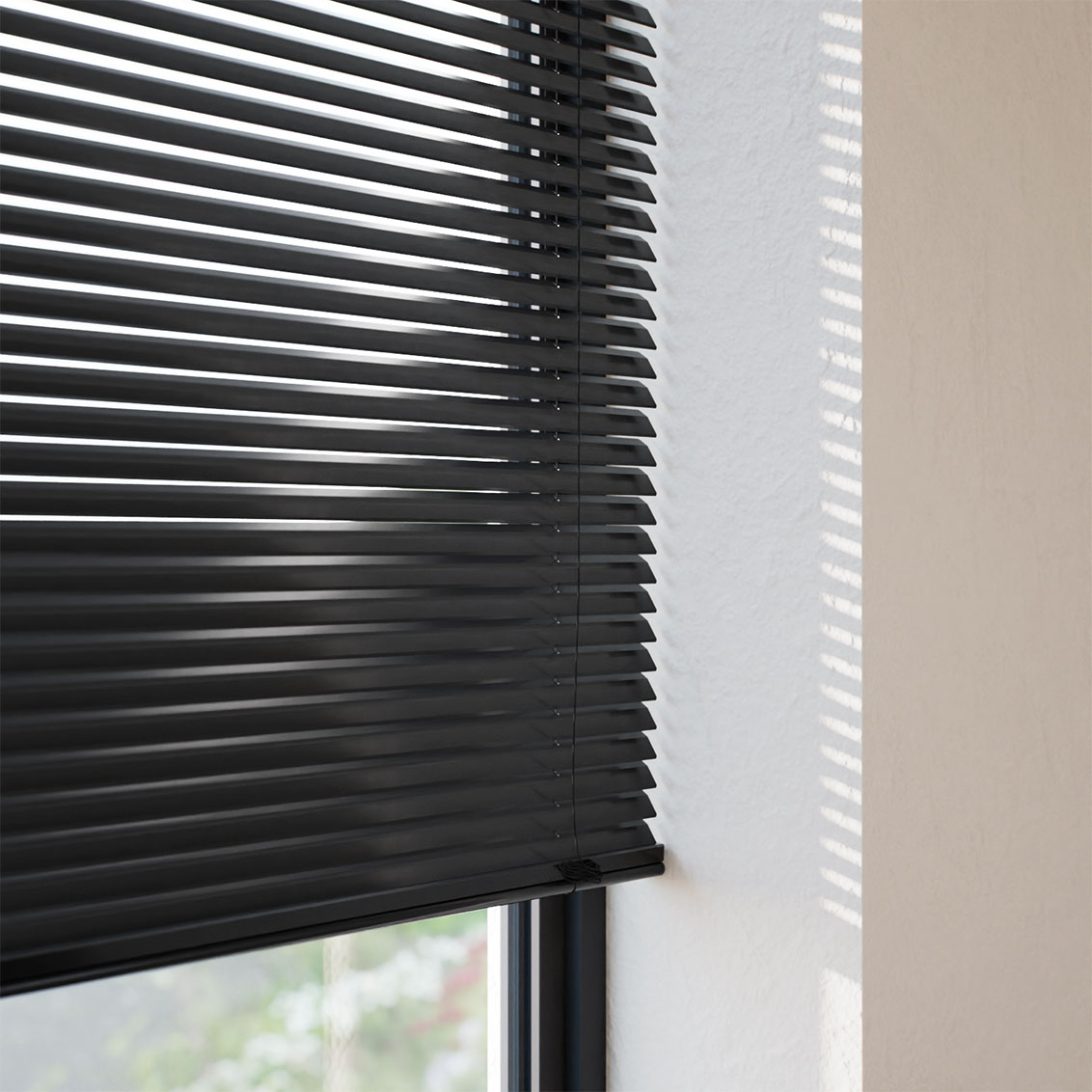 Studio Jet Black L-Shaped Venetian Blind - 25mm Slat