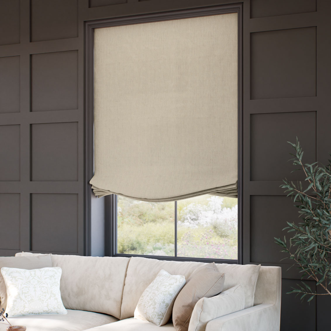 Linen Hopsack Relaxed Roman Blind