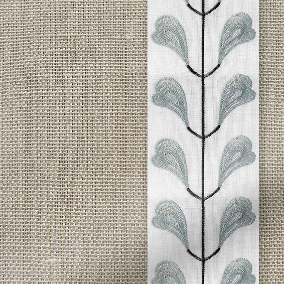 Linen Hopsack & Chatsworth Mineral Curtains