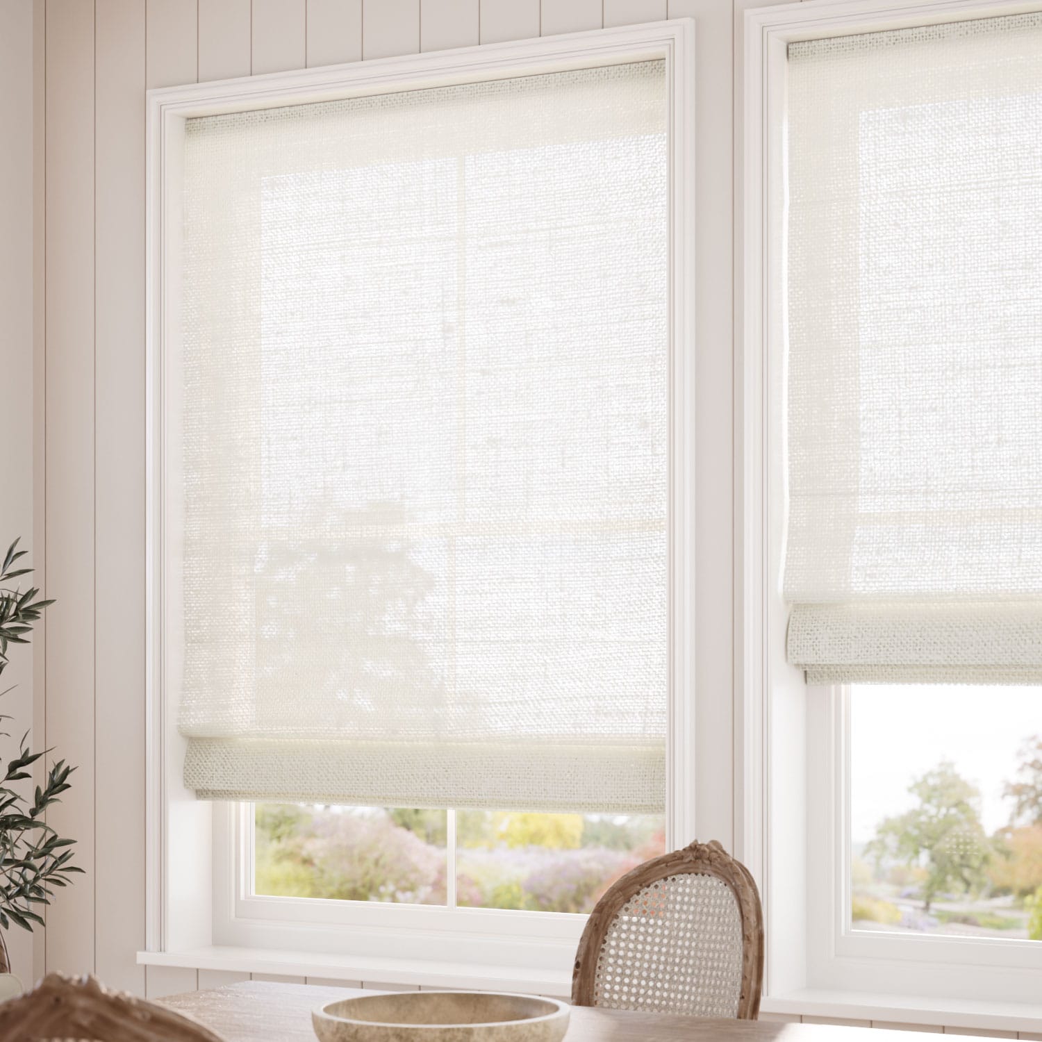 Lumiere Unlined Ariel Classic Cream Roman Blind