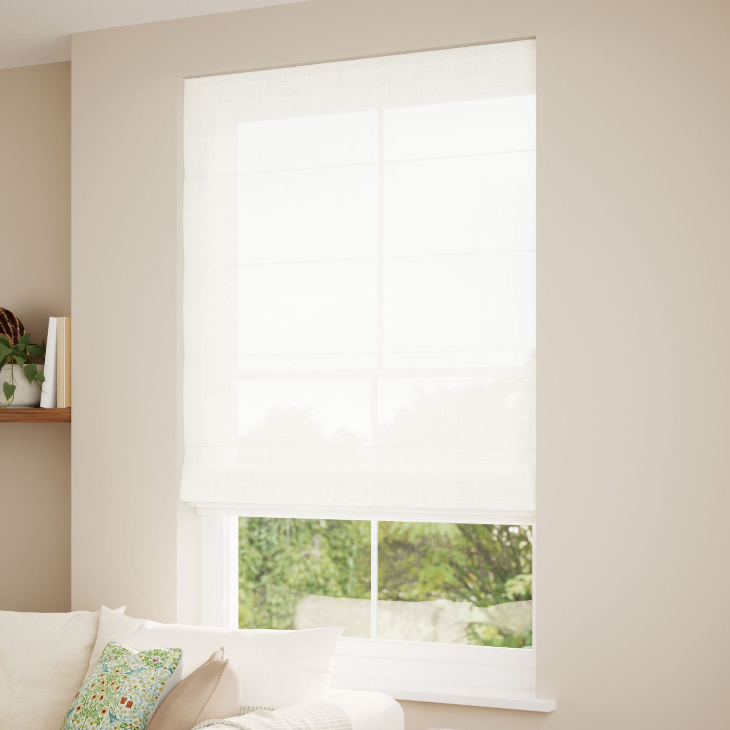 Lumiere Unlined Etoile Natural White Roman Blind