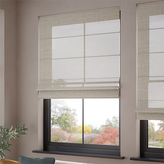 Lumiere Unlined Laurel Oatmeal Roman Blind