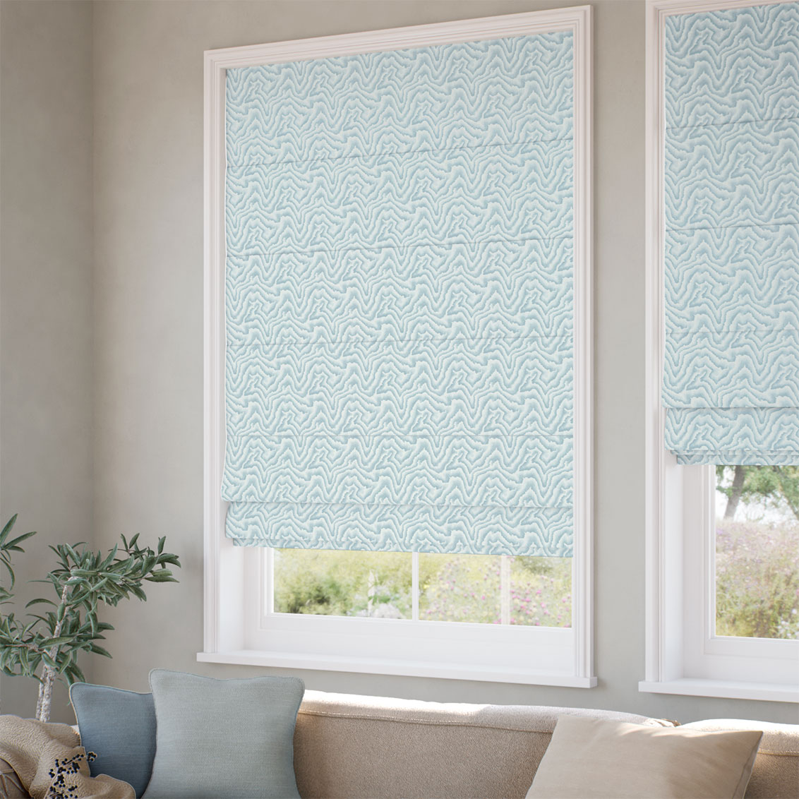 Malachite Cloud Roman Blind