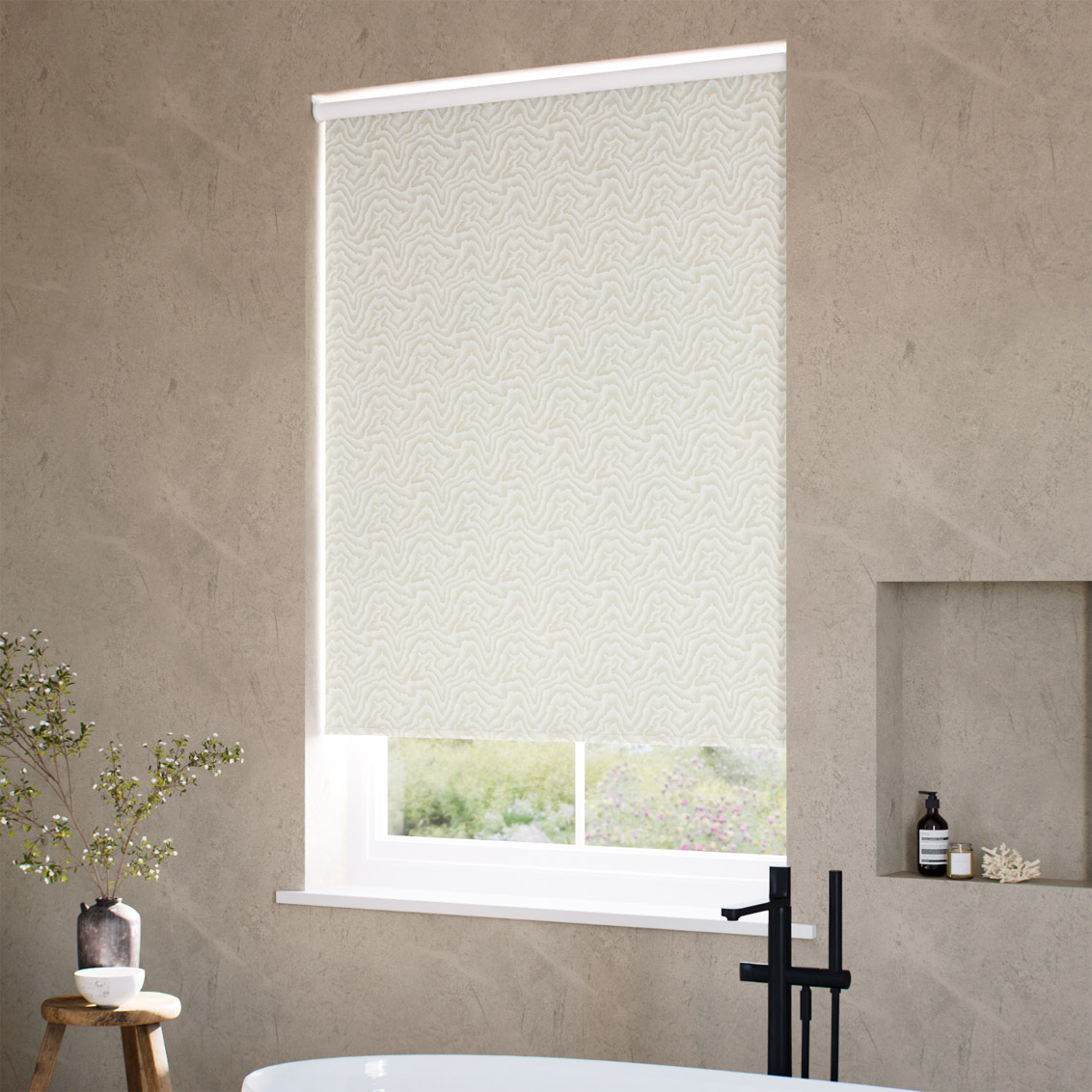 Malachite Linen Roller Blind