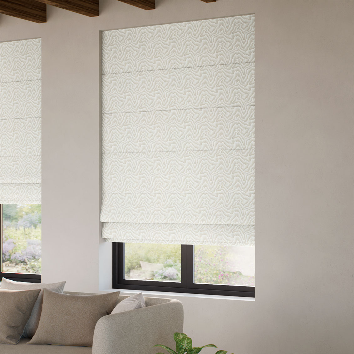 Malachite Linen Roman Blind