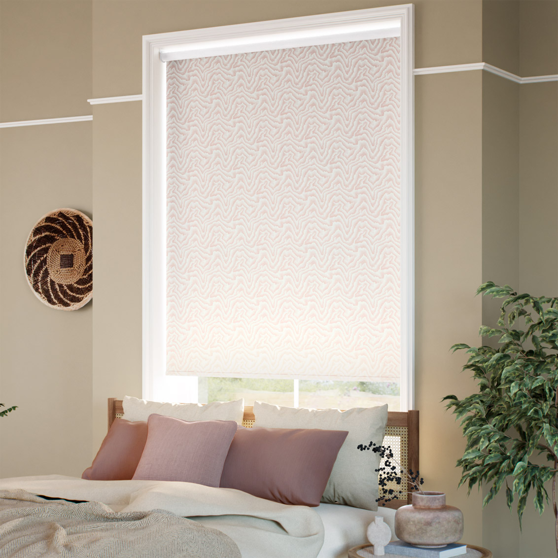 Malachite Rose Roller Blind