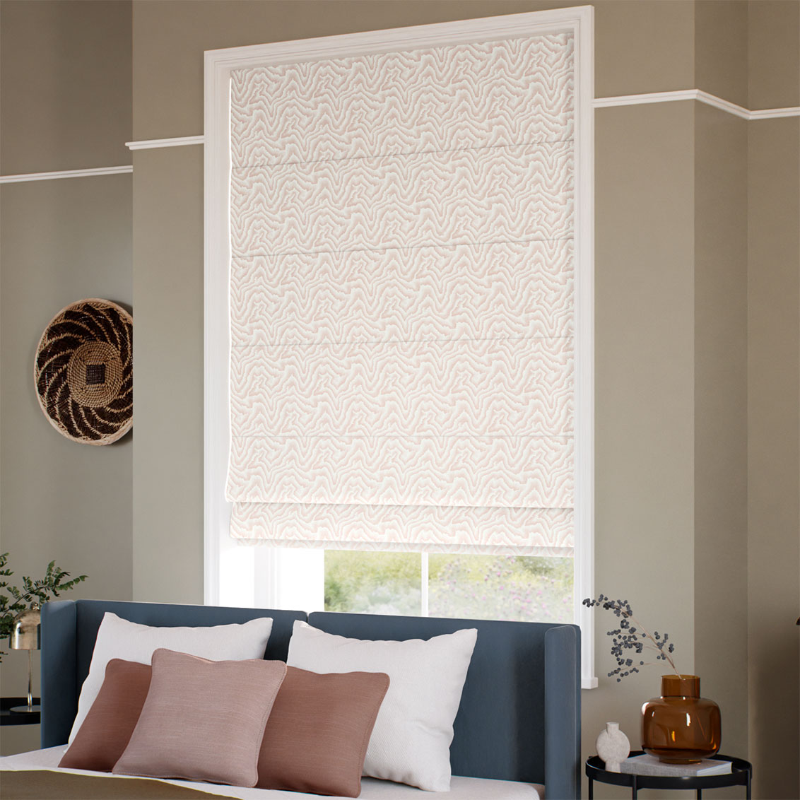 Malachite Rose Roman Blind