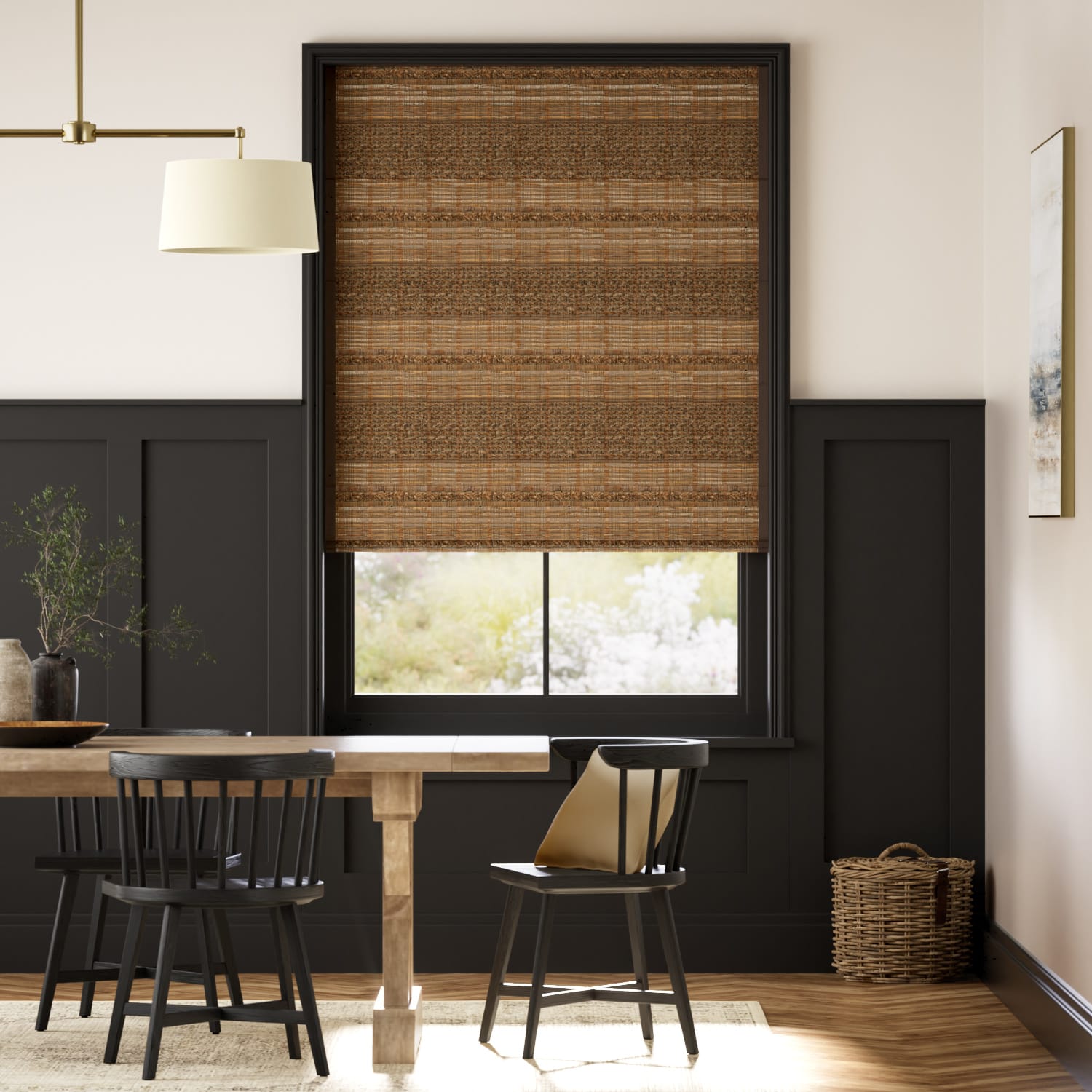 Marius Chestnut & Acorn Roman Blind