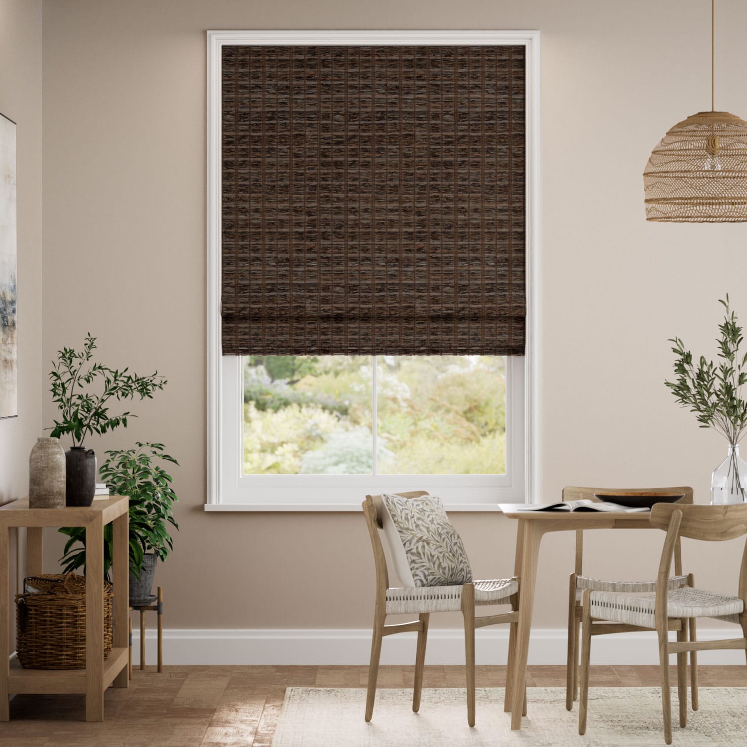 Maui Walnut Roman Blind