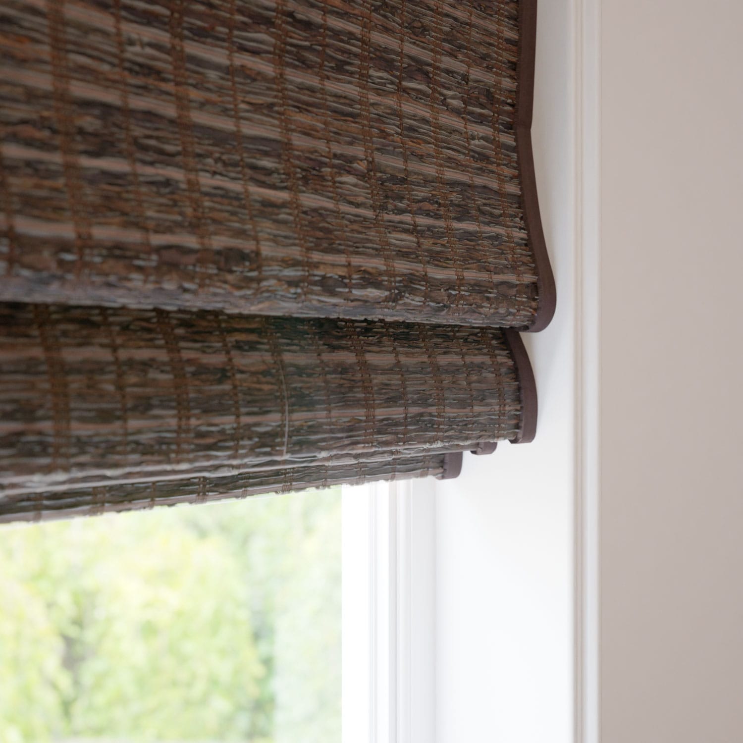 Maui Walnut & Acorn Roman Blind