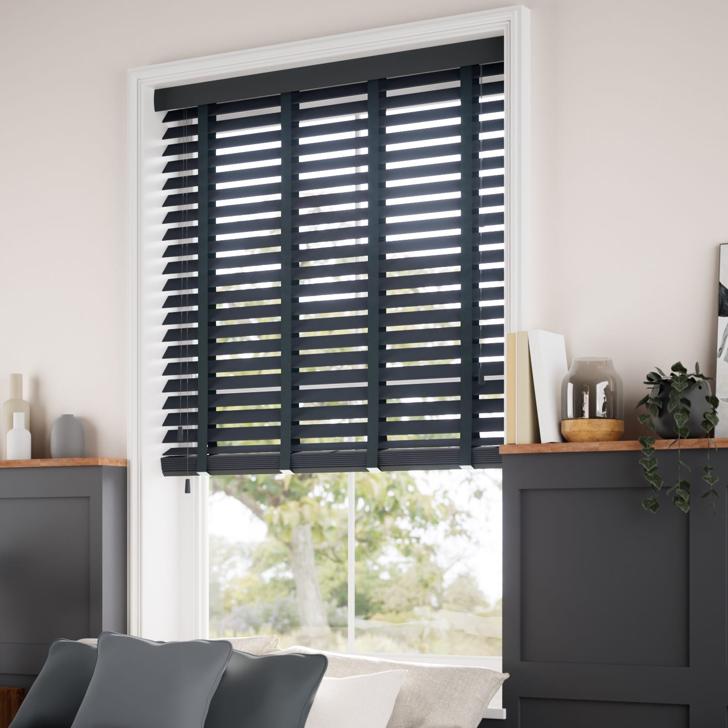 Metropolitan Dark Slate & Raven Wooden Blind - 50mm Slat