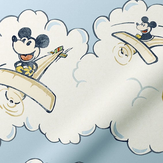 Mickey In The Clouds Vintage Blue Roman Blind