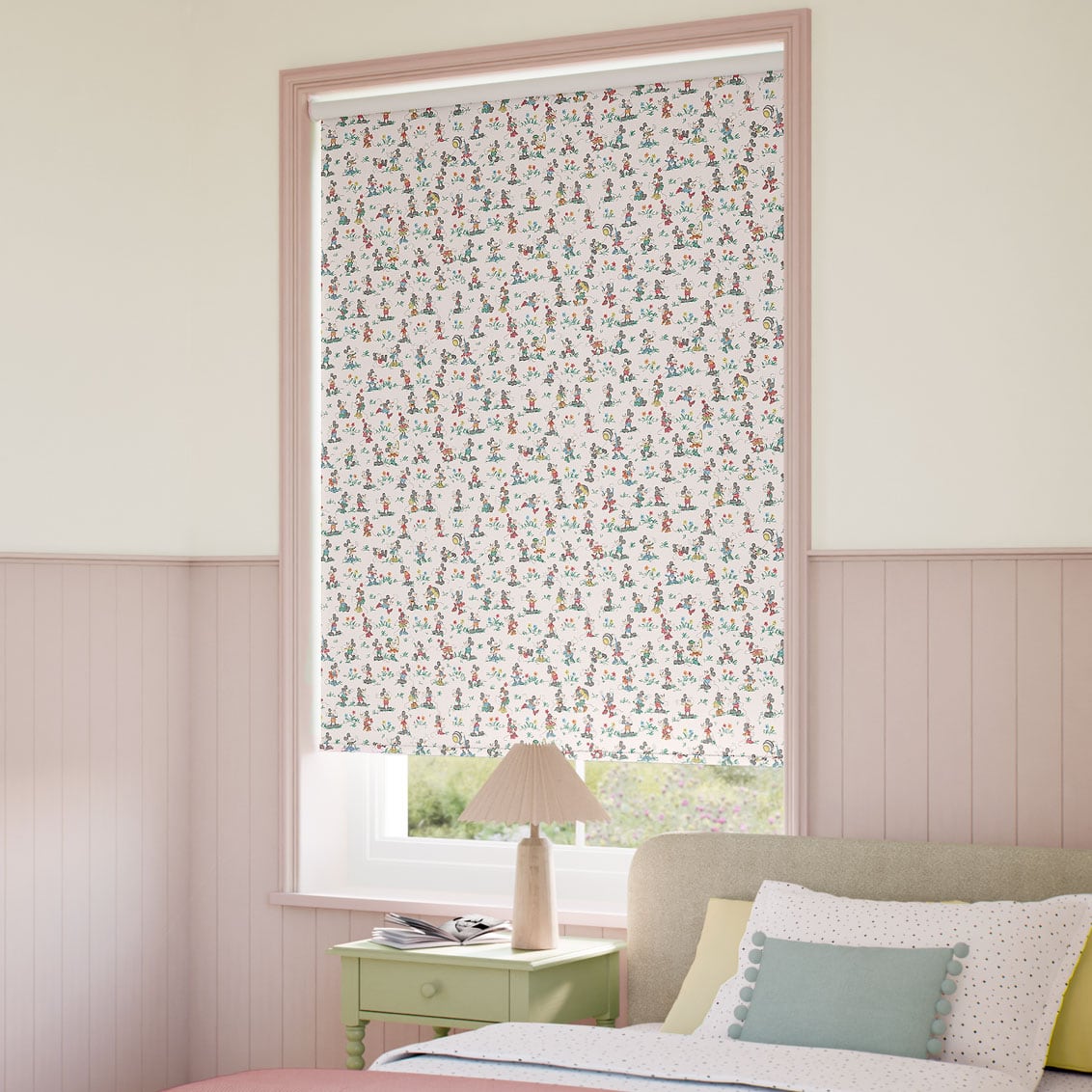 Mickey & Minnie Blackout Blush Roller Blind