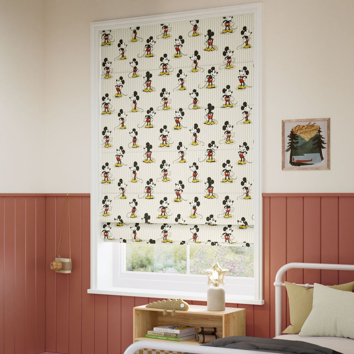 Mickey Stripe Natural Roman Blind