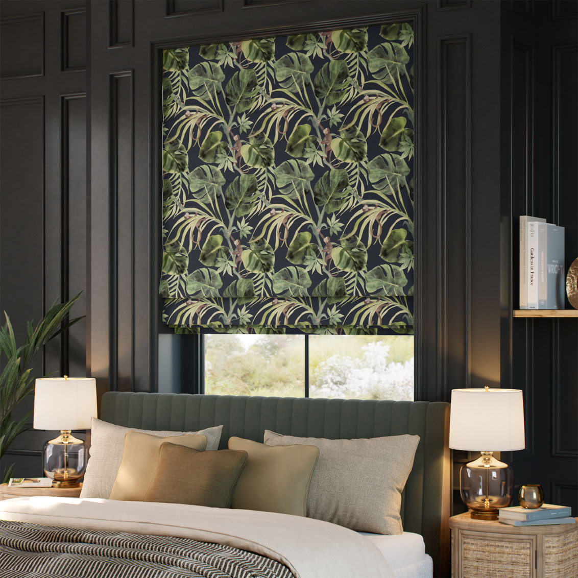 Monkey Business Slate Roman Blind