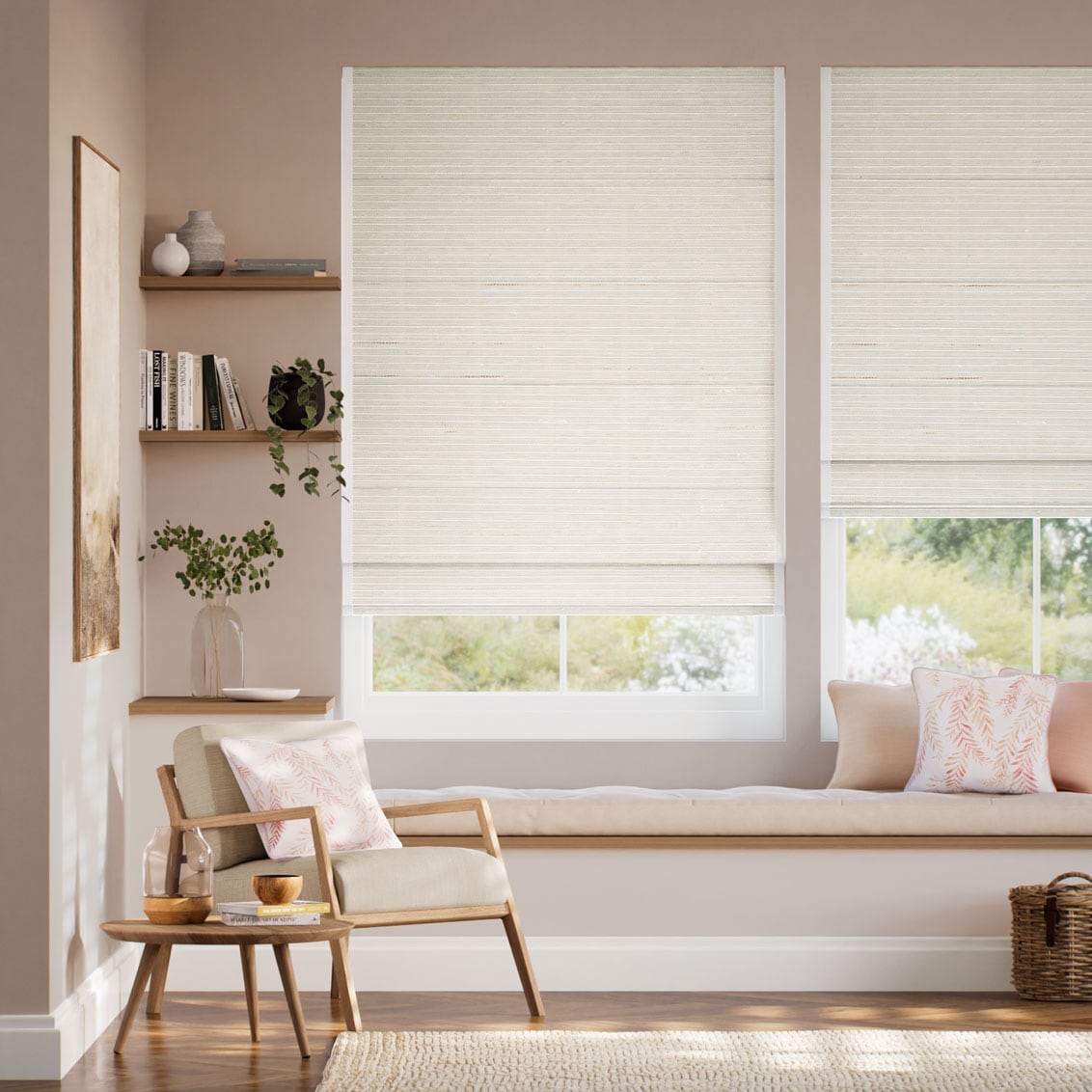 Montreal Maple & Bone Roman Blind