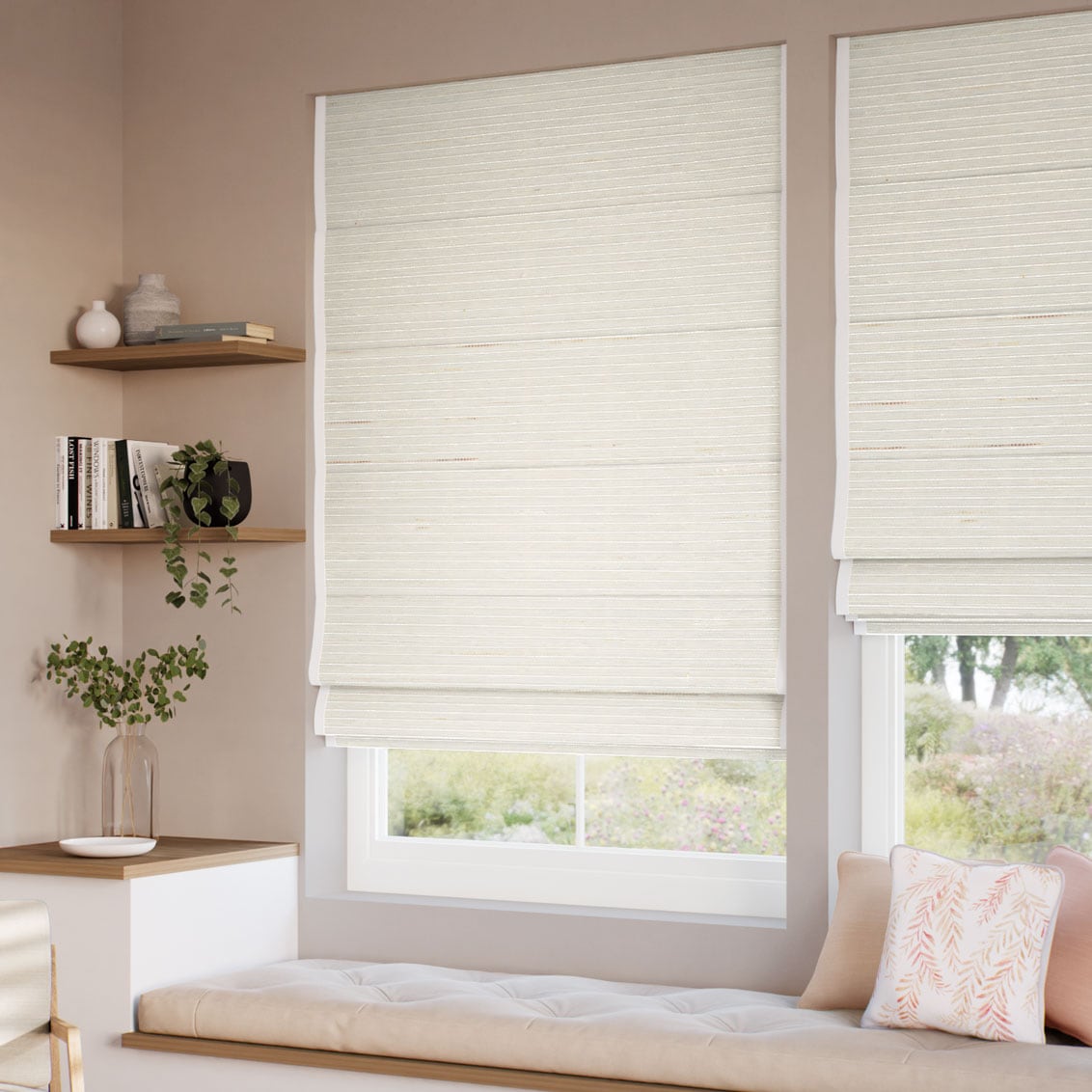 Montreal Maple & Bone Roman Blind