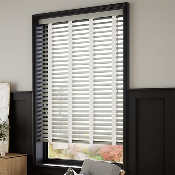 Moonlight Grey & Cloud Wooden Blind - 50mm Slat