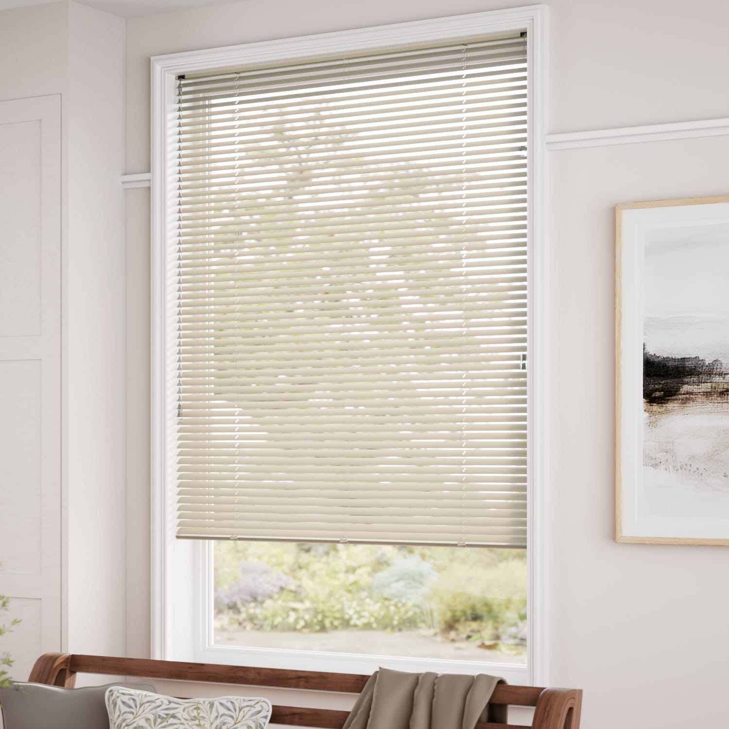 White Window Blinds Faux Wooden Taped Blinds 2go