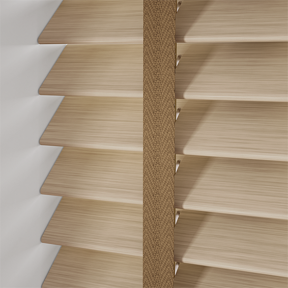 Natural Bamboo Driftwood & Praline Wooden Blind - 50mm Slat