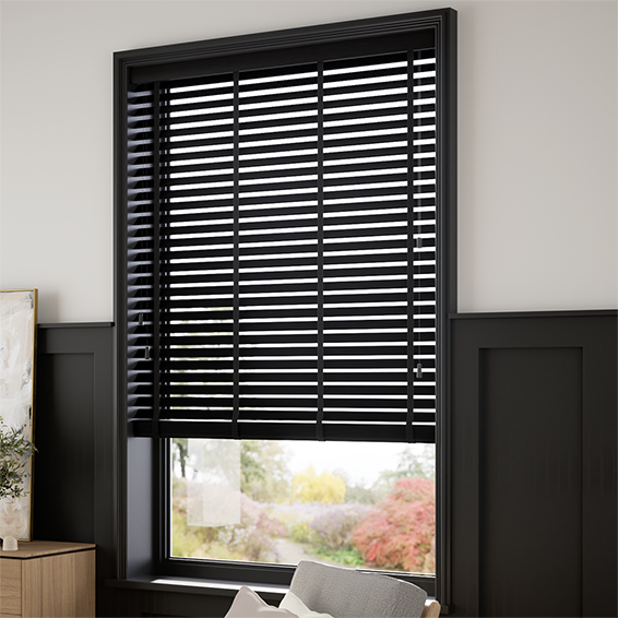 Natural Bamboo Midnight & Jet Wooden Blind - 50mm Slat