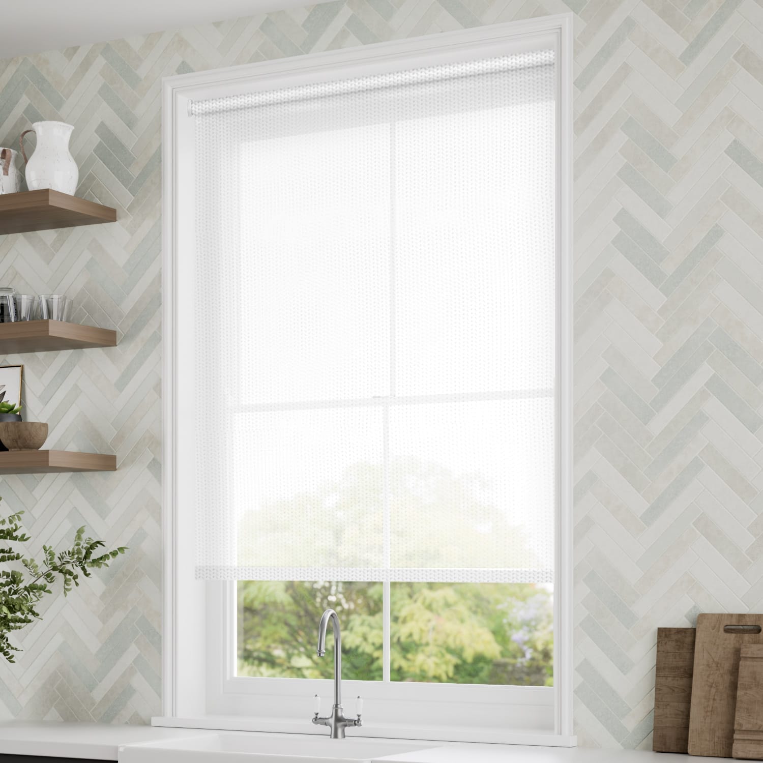 Oculus Pure White Magic Screen Roller Blind