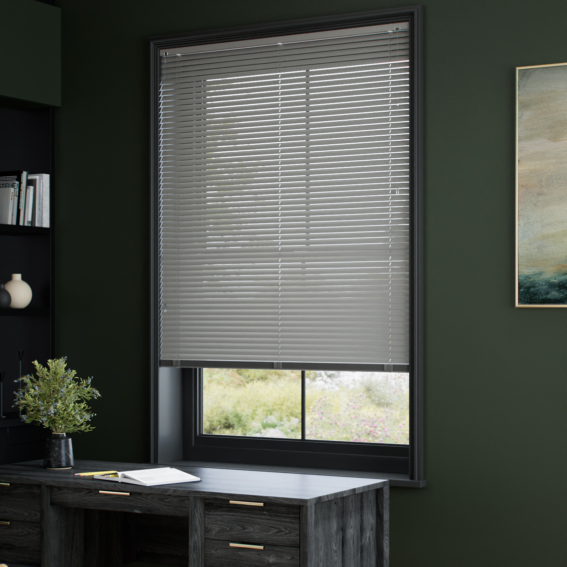 Oscar Matte Anchor Grey Venetian Blind - 25mm Slat