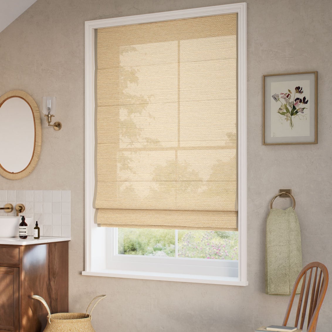 Oslo Pine & Tan Roman Blind