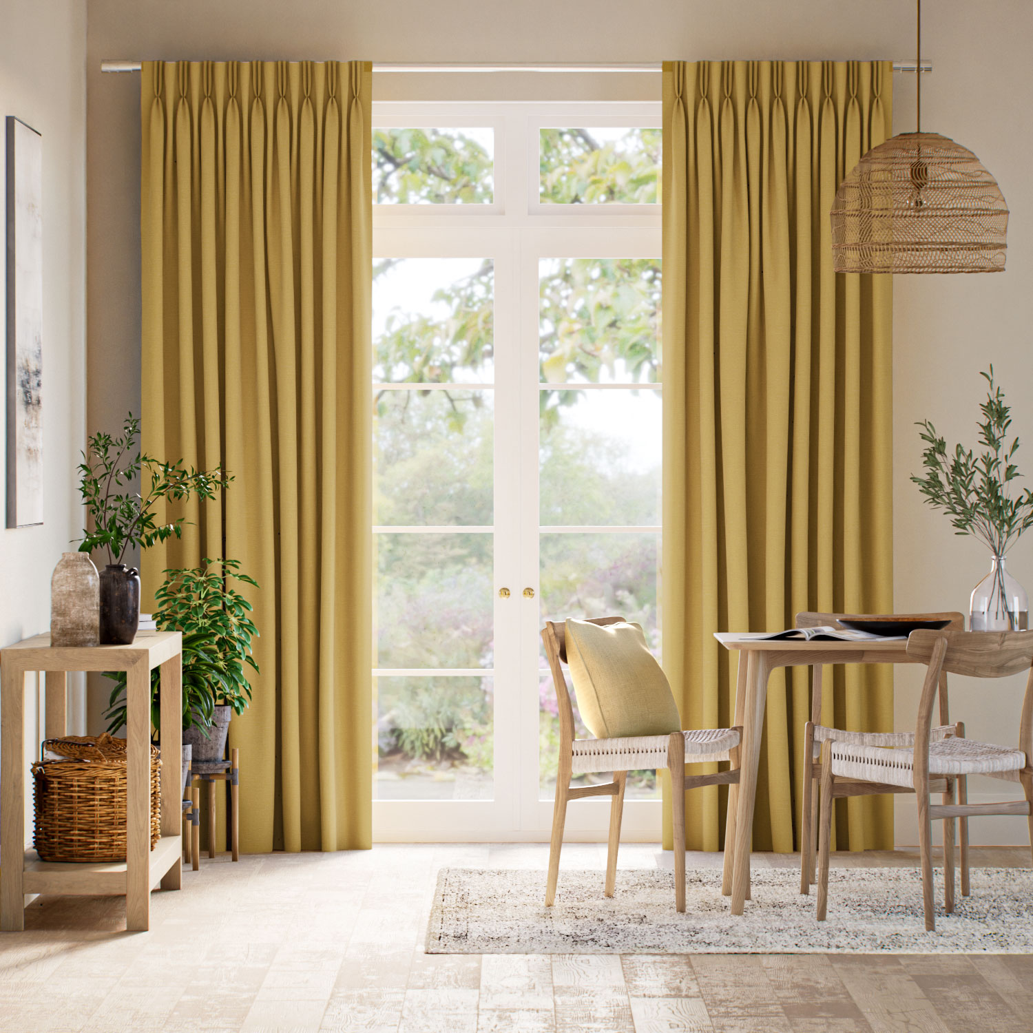Paleo Linen Saffron Curtains
