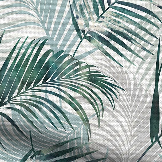 Palm Leaf Sage Green Roman Blind