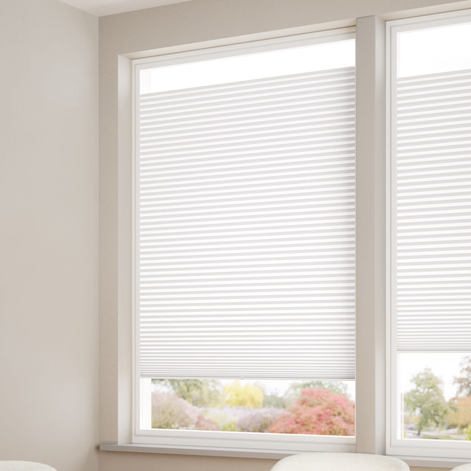 PerfectFIT DuoShade Cloud White Thermal Blind