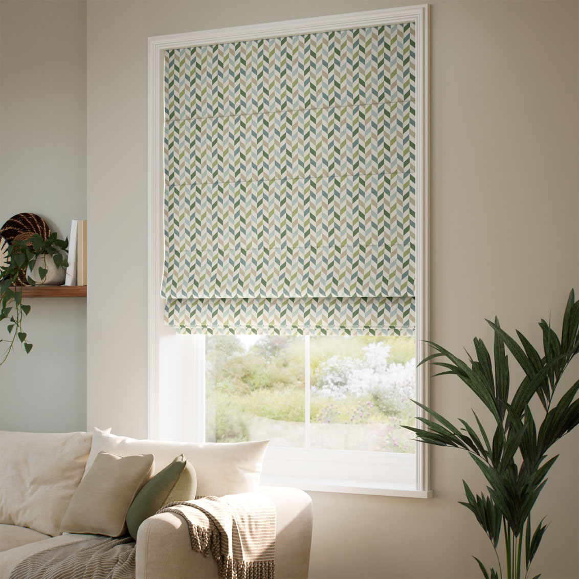 Phoenix Teal Green Roman Blind