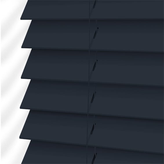 Premium Sleek Midnight Blue Faux Wood Blind - 50mm Slat