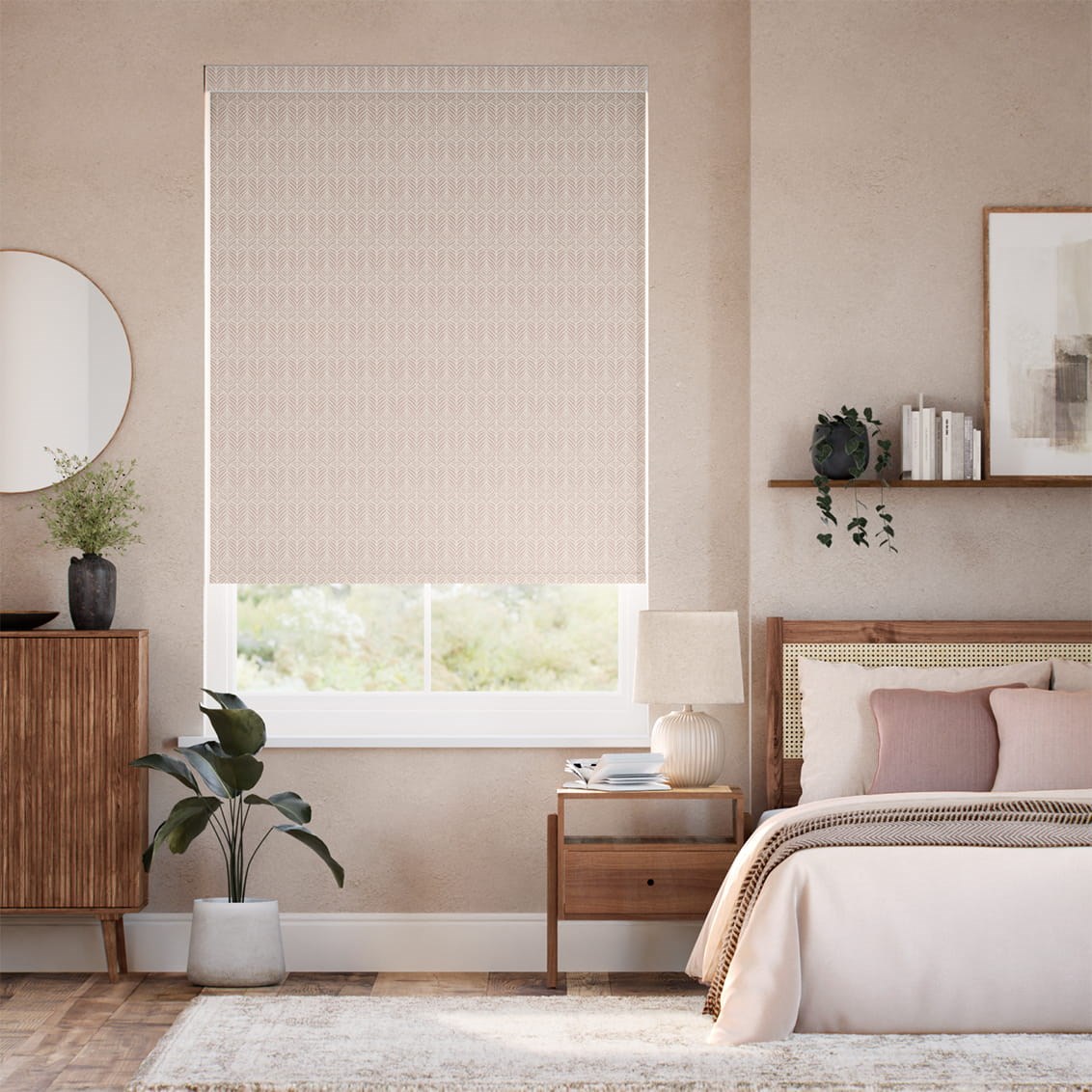 Quill Feather Blush Roller Blind