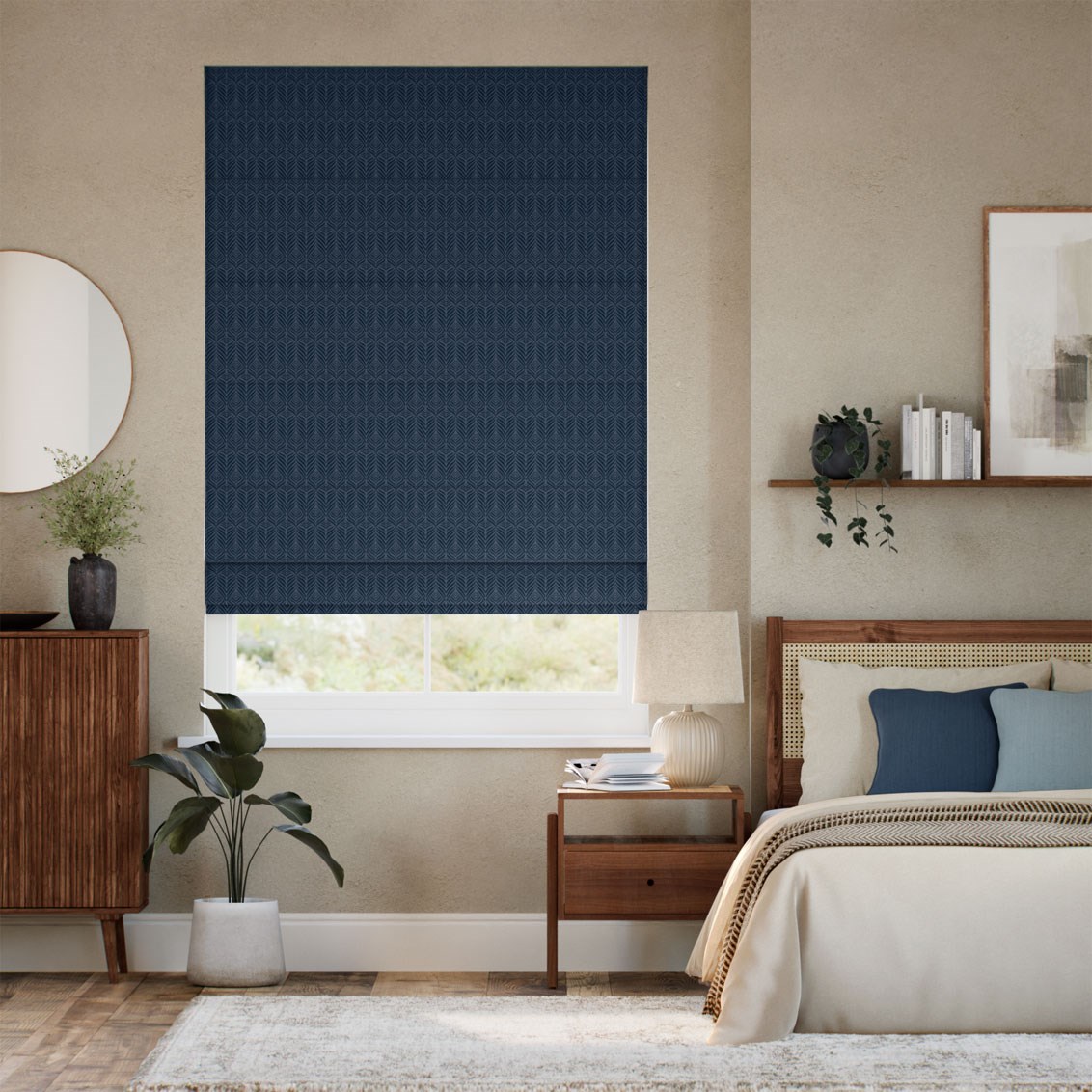 Quill Feather Ink Roman Blind