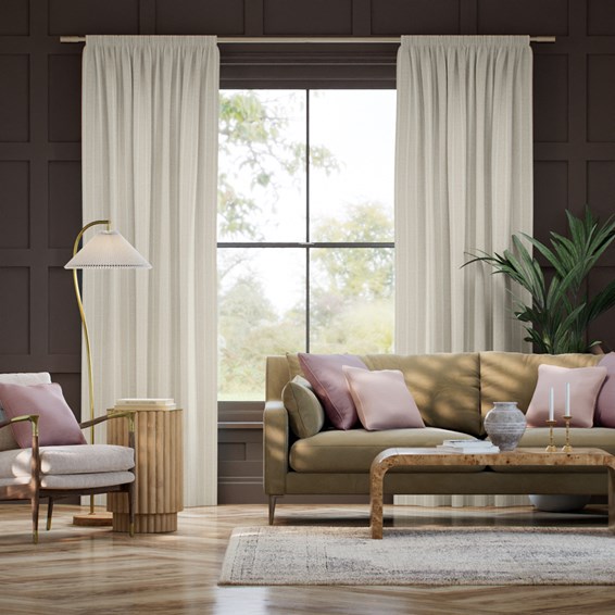 Rimini Stripe Stone Curtains