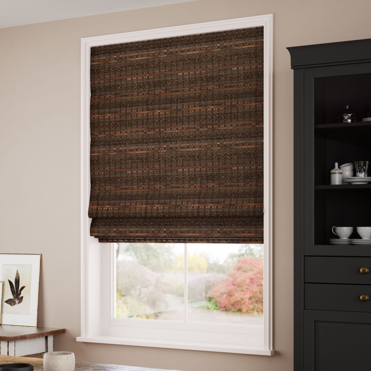 Rosario Walnut Roman Blind