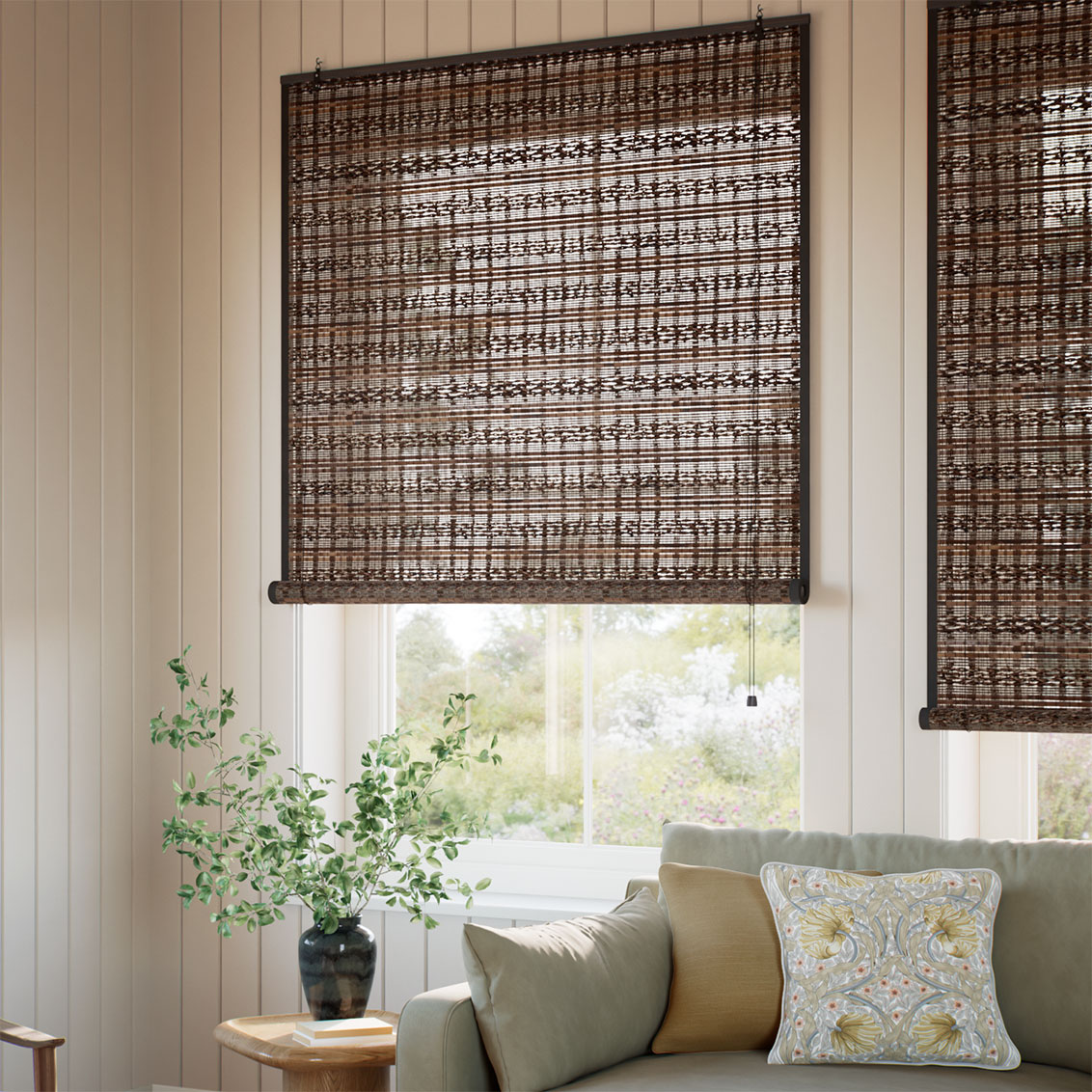 Rosario Walnut & Acorn Roll Up Blind