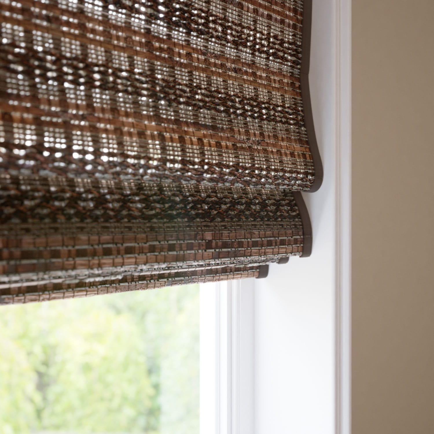 Rosario Walnut & Acorn Roman Blind