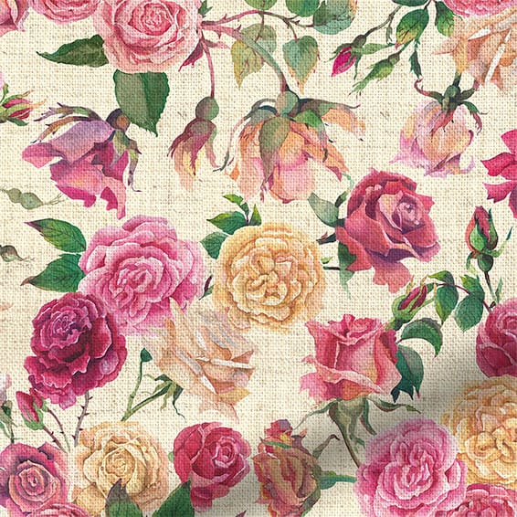 Roses All My Life Pink Curtains